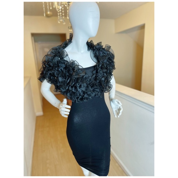 Other | Black Ruffle Bolero Shawl Wrap | Poshmark